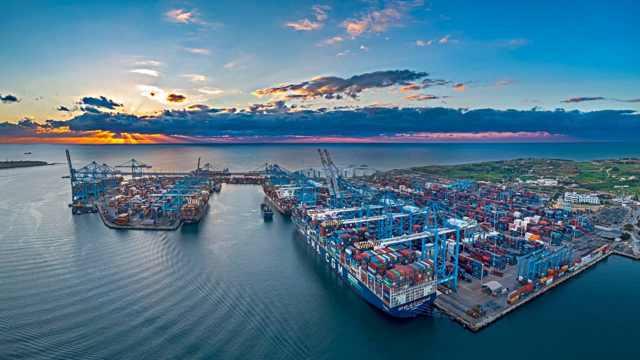 Malta Freeport Terminals shares epic picture of sun rising on bustling ...