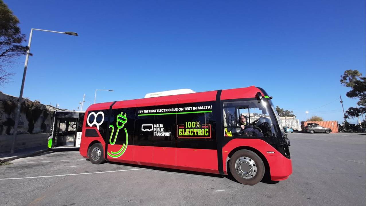 Malta Public Transport testing on Electric Bus underway