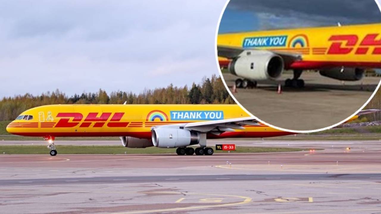 DHL plane brandishes new livery in support of frontliners amid COVID-19